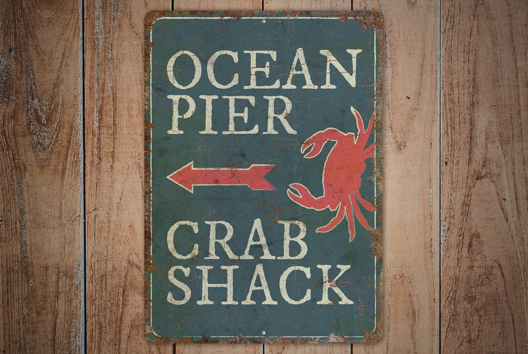 Ocean Pier - Crab Shack - Crab Shack Sign - Crab Shack Decor - Seafood ...