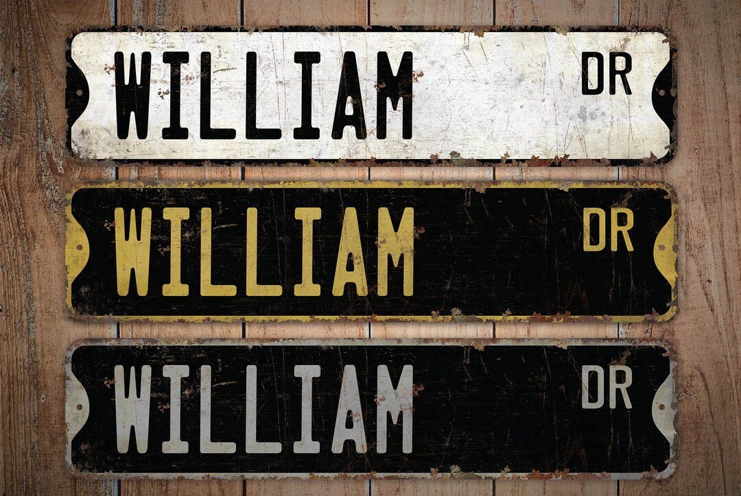 William Name Sign - Kids Room Door Sign - Boys Room Sign - Family Name ...