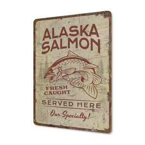 Alaska Salmon Sign - Alaska Salmon Decor - Salmon Restaurant ...