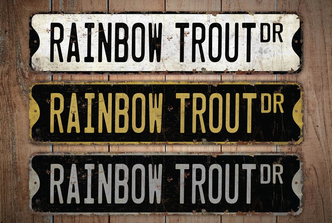 Rainbow Trout - Rainbow Trout Sign - Rainbow Trout Decor - Rainbow ...