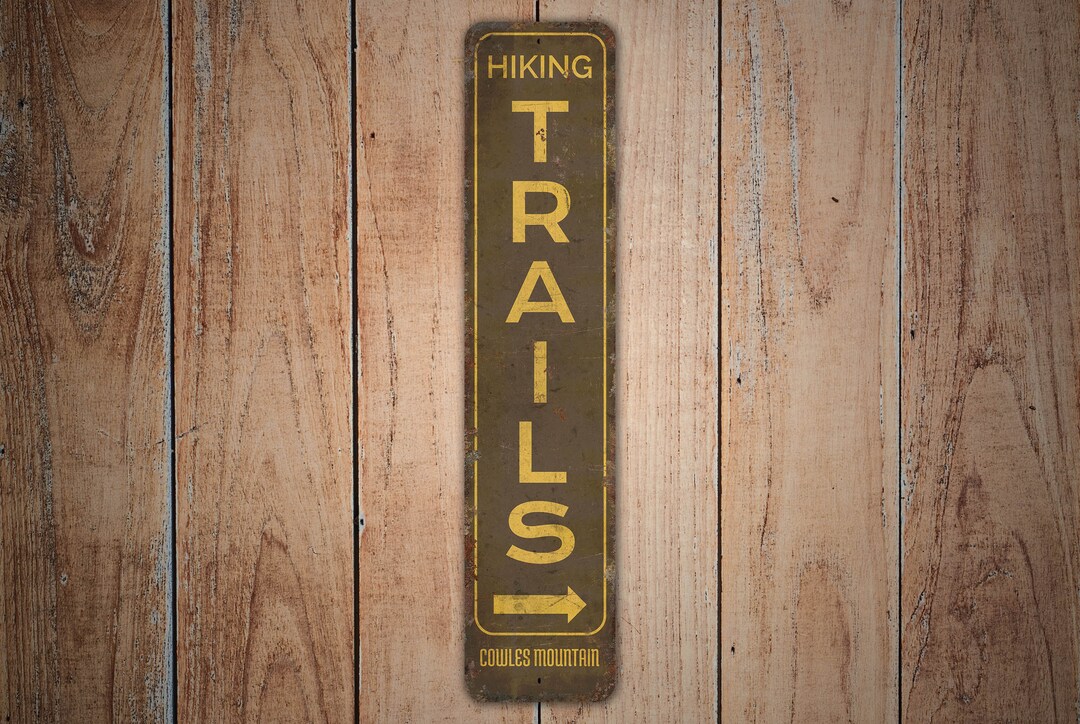 Hiking Trail Sign Hiking Trail Decor Custom Arrow Sign Direction Sign ...