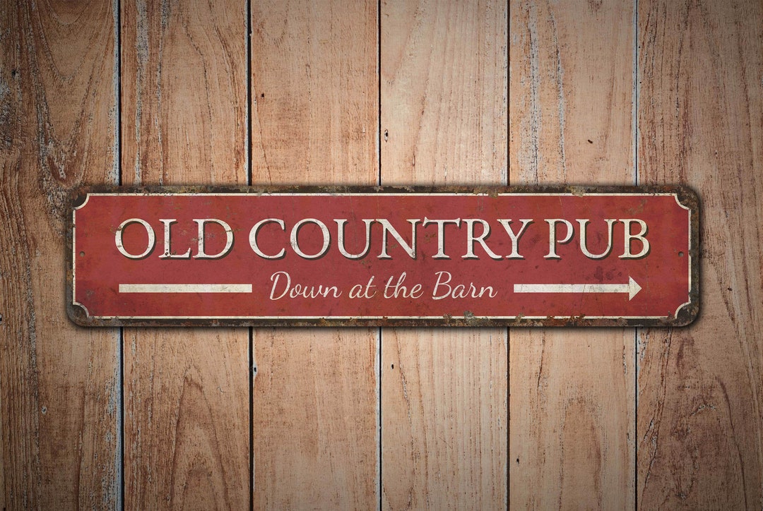 Old Country Pub Sign - Custom Pub Sign - Pub Decor - Custom Arrow Sign ...