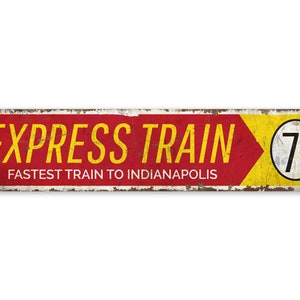 Express Train Sign - Express Train - Express Train Decor - Vintage ...
