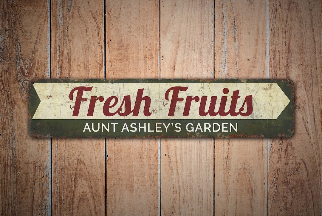 Fresh Fruits Sign - Fruits Garden Sign - Garden Decor - Custom Garden ...