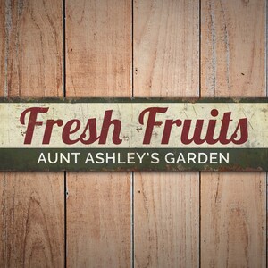 Fresh Fruits Sign - Fruits Garden Sign - Garden Decor - Custom Garden ...