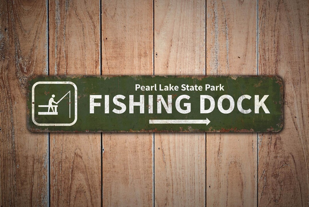 Fishing Dock Sign - Fishing Dock Decor - Lake Park Sign - Lake Park ...