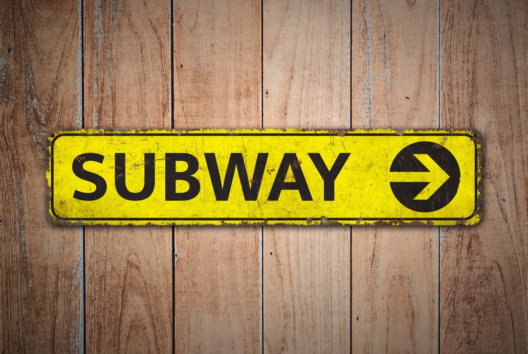 Subway Arrow Sign - Vintage Style Sign - Subway Arrow Decor - Custom ...