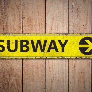 Subway Arrow Sign - Vintage Style Sign - Subway Arrow Decor - Custom ...