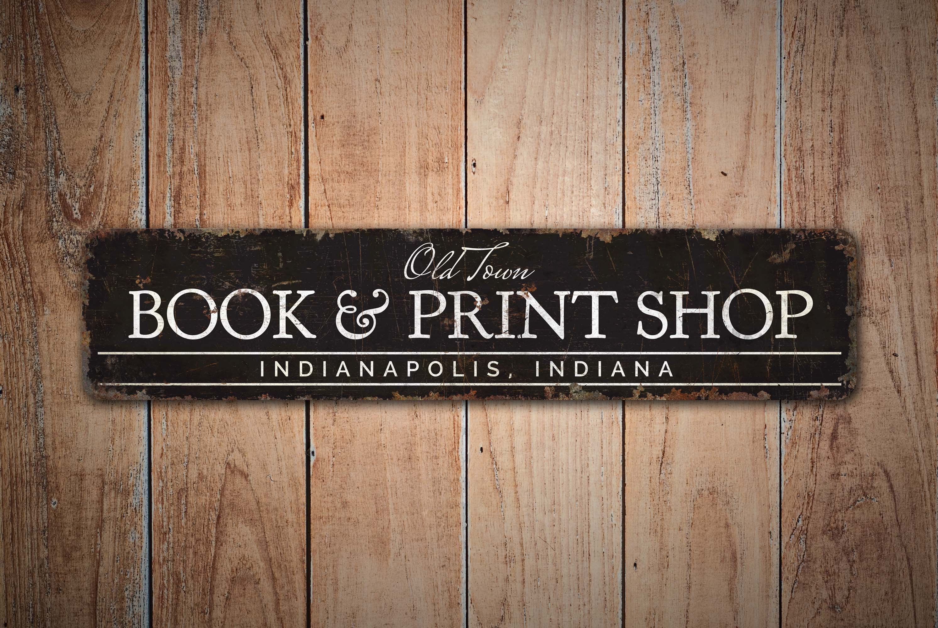 Book and Print Shop Book Print Shop Vintage Style Sign - Etsy