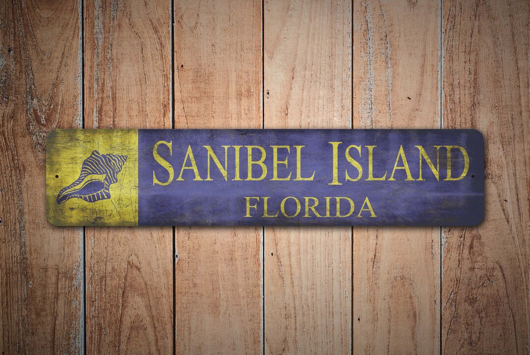 Sanibel Island Sign - Custom Island Sign - Vintage Style Sign - Sanibel ...