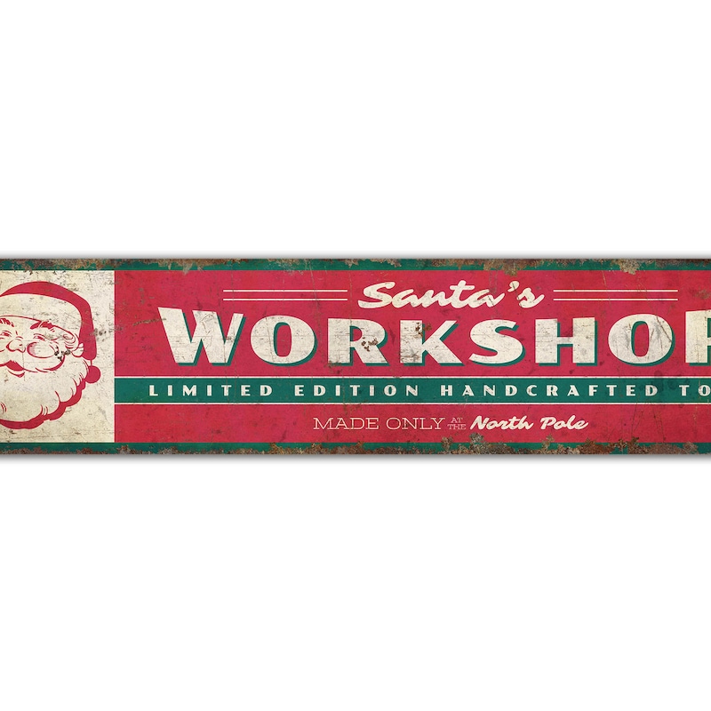 Santas Workshop Sign - Etsy