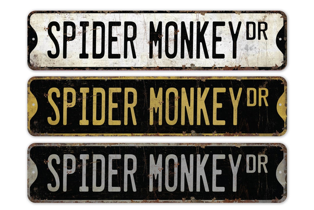Spider Monkey - Spider Monkey Sign - Spider Monkey Decor - Spider ...
