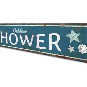 Outdoor Shower - Outdoor Shower Sign - Beach House Sign - Beach Sign ...