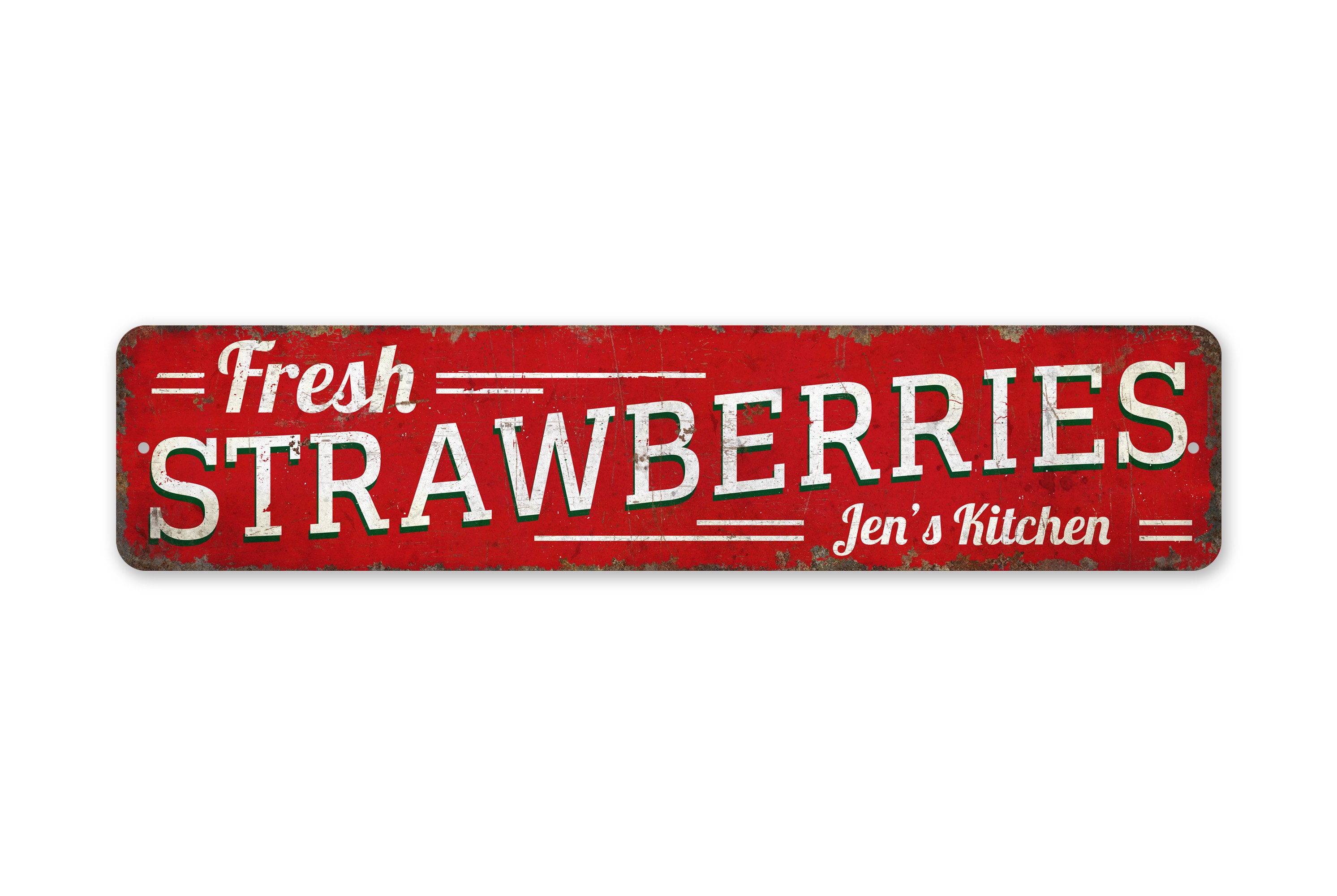 Fresh Strawberries - Strawberries Sign - Strawberries Decor - Vintage ...