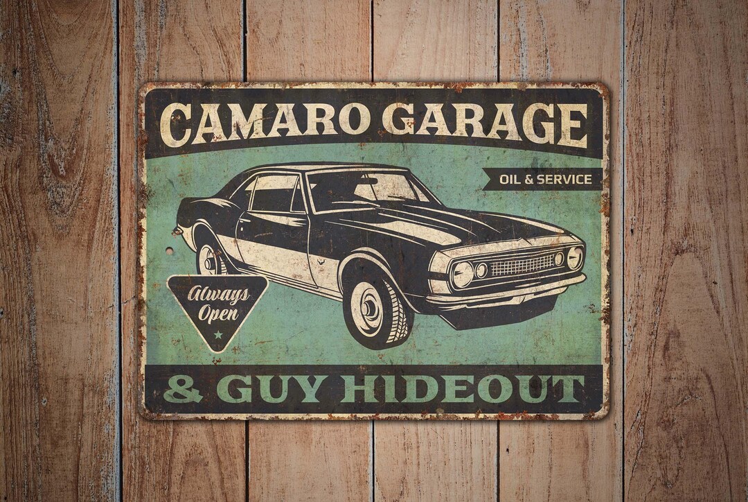 Camaro Guy Hideout - Camaro Man Cave - Camaro Decor - Camaro Sign ...