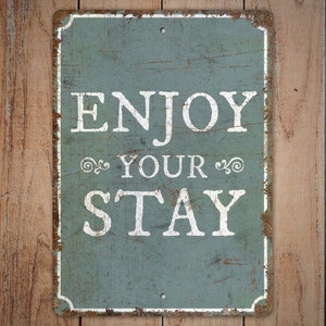 Enjoy Your Stay Sign - Cabin Sign - Cabin Decor - Enjoy Your Stay Decor ...