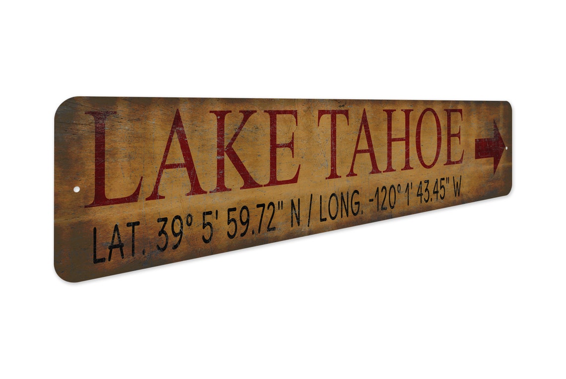Lake Lat Long Sign - Lake Direction Sign - Lat Long Sign - Lake ...