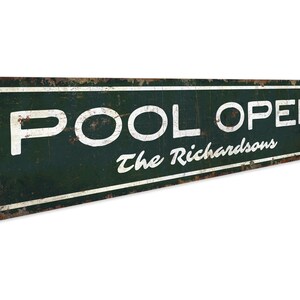 Pool Open Sign Pool Open Decor Pool Decor Vintage Style Sign Family ...