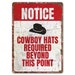Cowboy Hat Sign Western Decor Sign Cowboy Hat Required Cowboy Gift ...