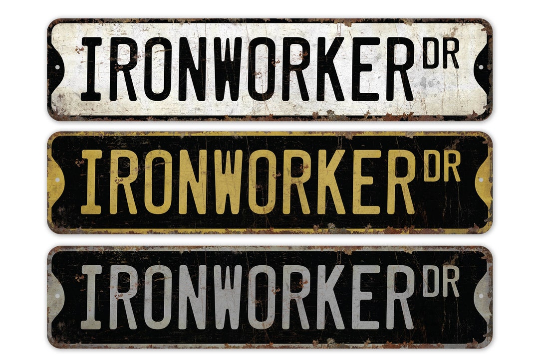 Ironworker - Ironworker Sign - Ironworker Decor - Vintage Style Sign ...