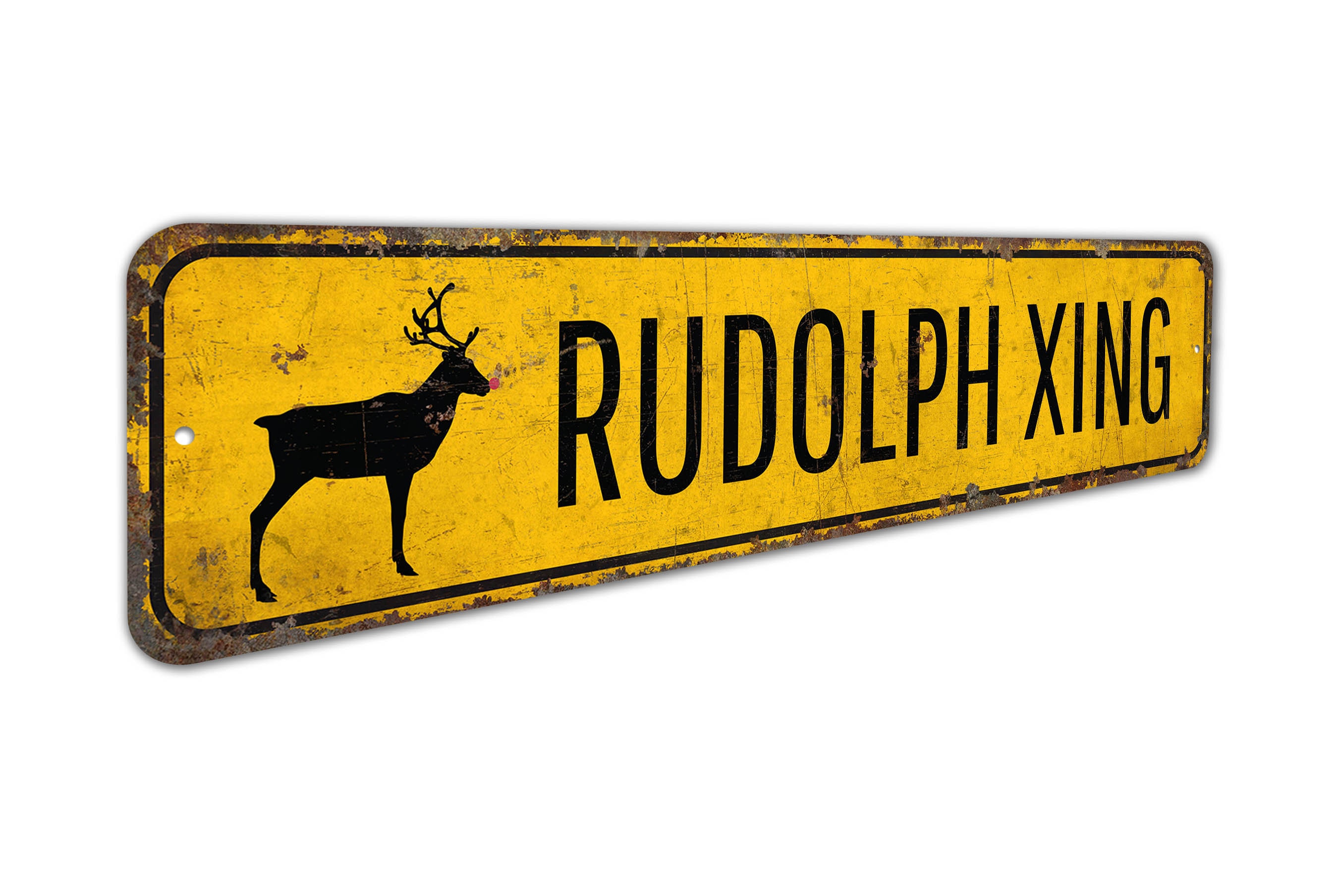 Rudolph Xing Sign - Christmas Decor - Christmas Sign - Reindeer Road ...