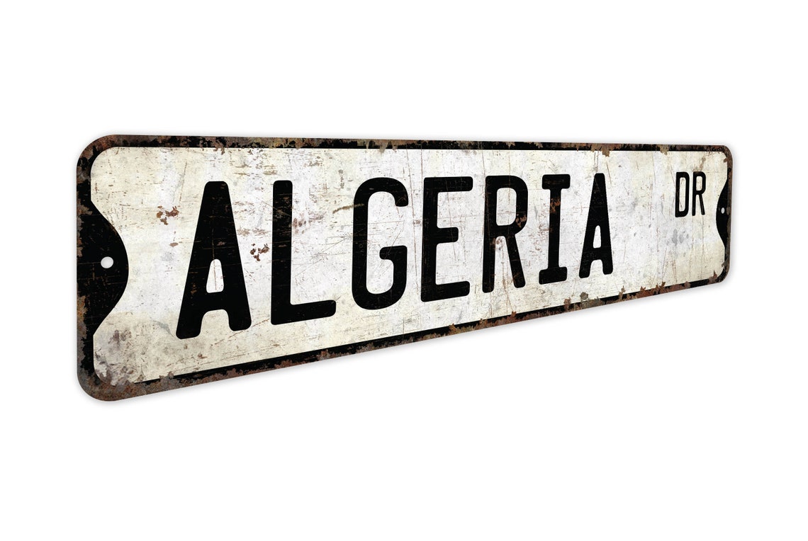 Algeria - Algeria Sign - Algeria Decor - Vintage Style Sign - Custom ...