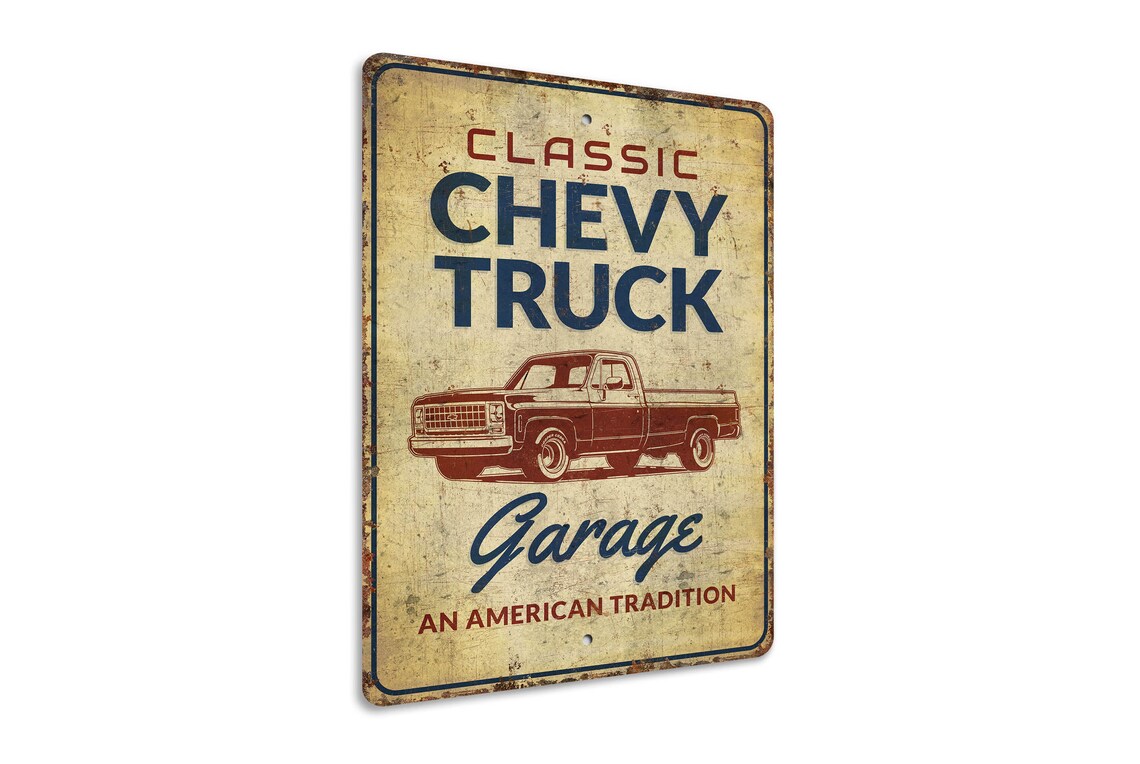 Chevy Truck Garage Sign - Chevy Truck Garage - Garage Sign - Garage ...