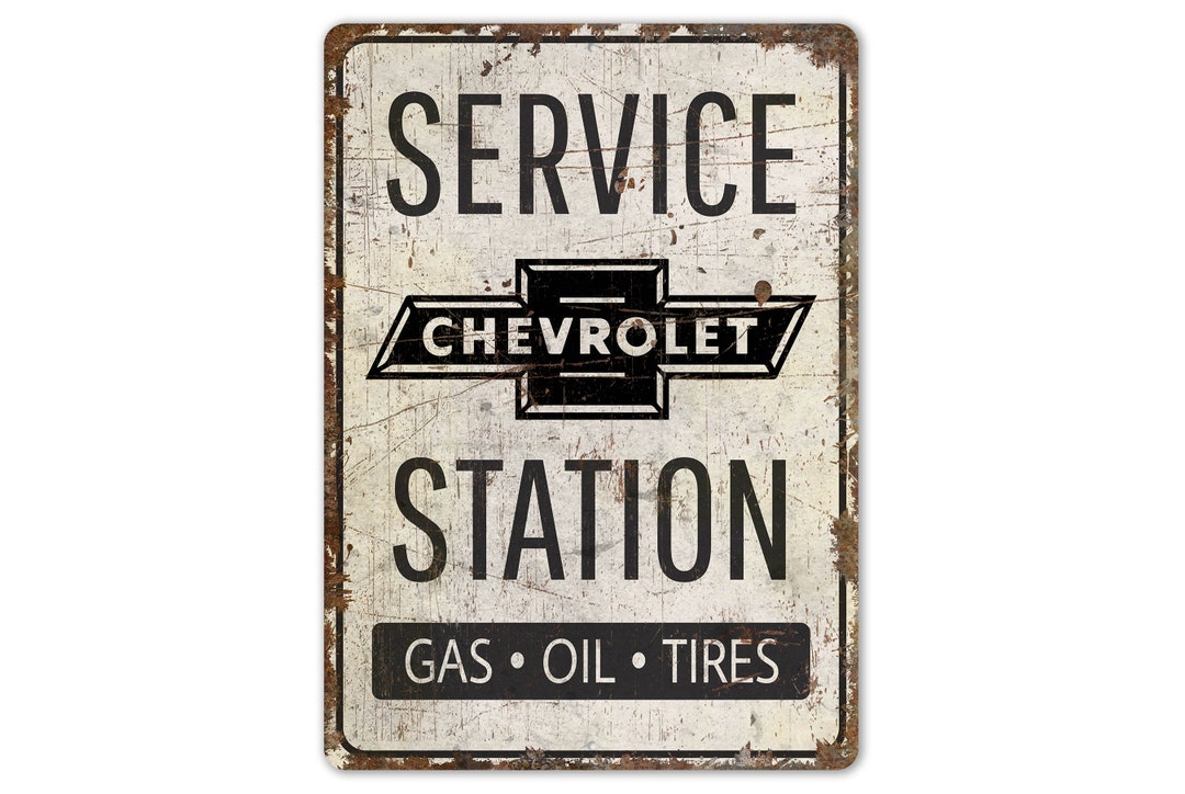 Service Station Sign - Chevy Service Station - Service Station Decor ...