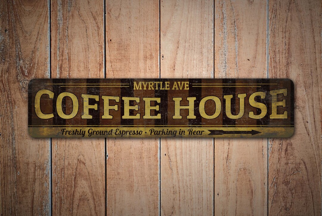 Coffee House Sign Coffeehouse Arrow Sign Vintage Style Sign Coffee ...