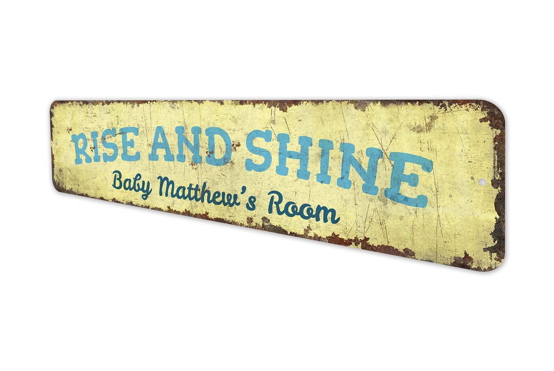 Rise and Shine Sign - Kids Room Sign - Kids Room Decor - Vintage Style ...