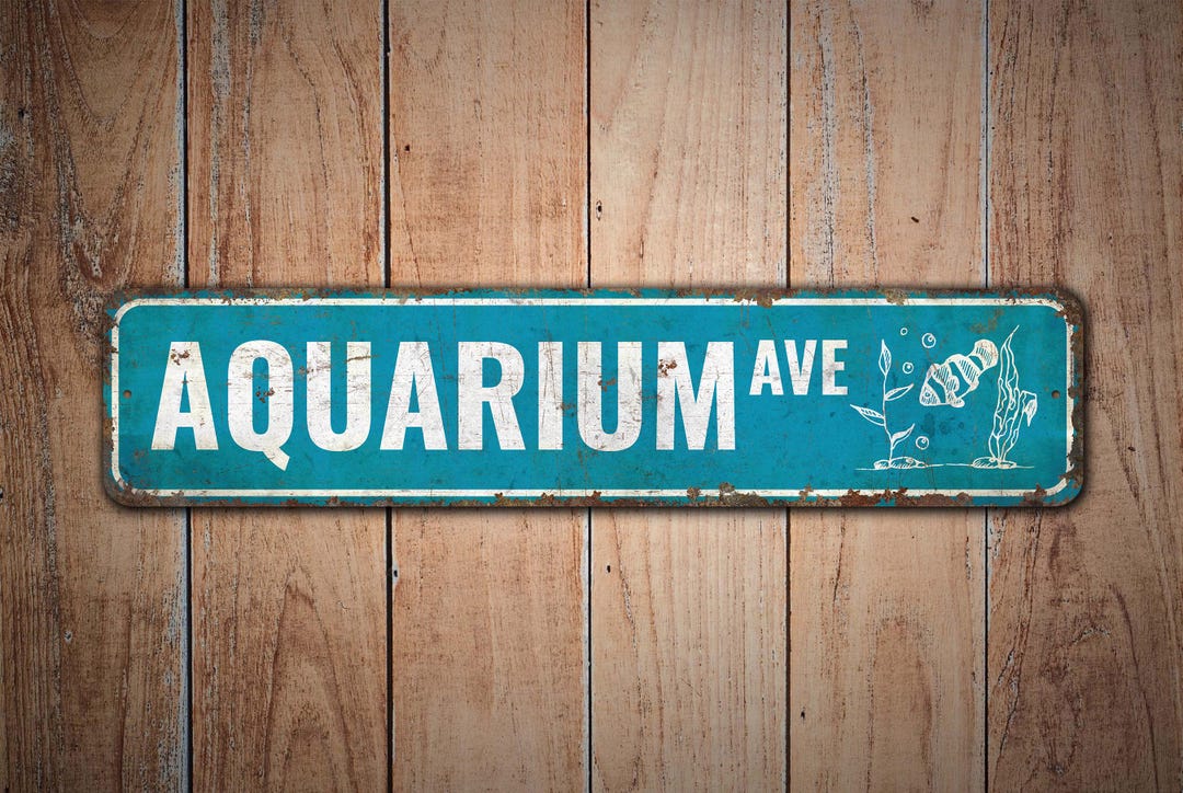 Aquarium Avenue Sign - Aquarium Sign - Aquarium Decor - Aquarium Gift ...