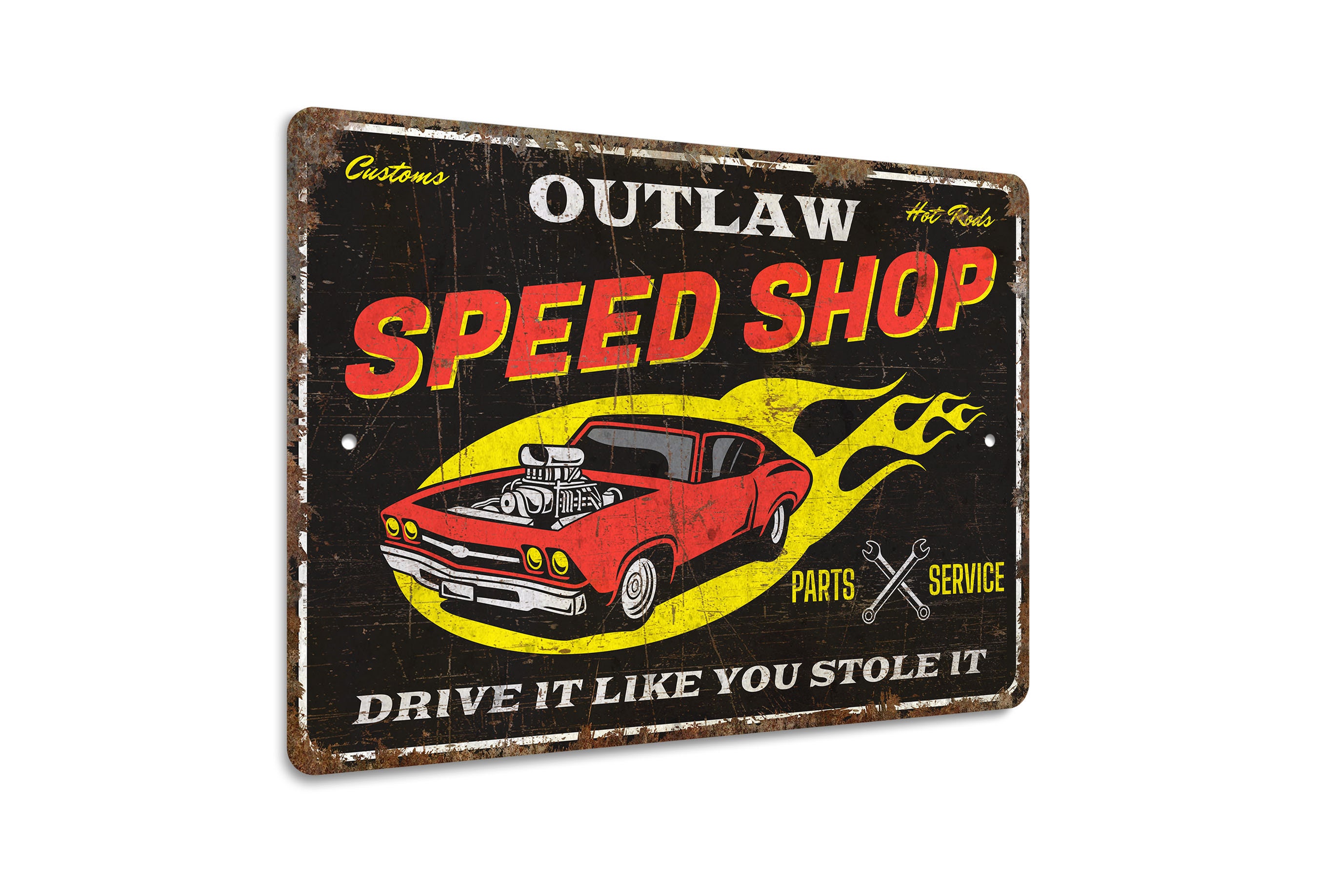 Hot Rod Garage Sign - Hot Rod Garage Decor - Hot Rod Sign - Outlaw ...