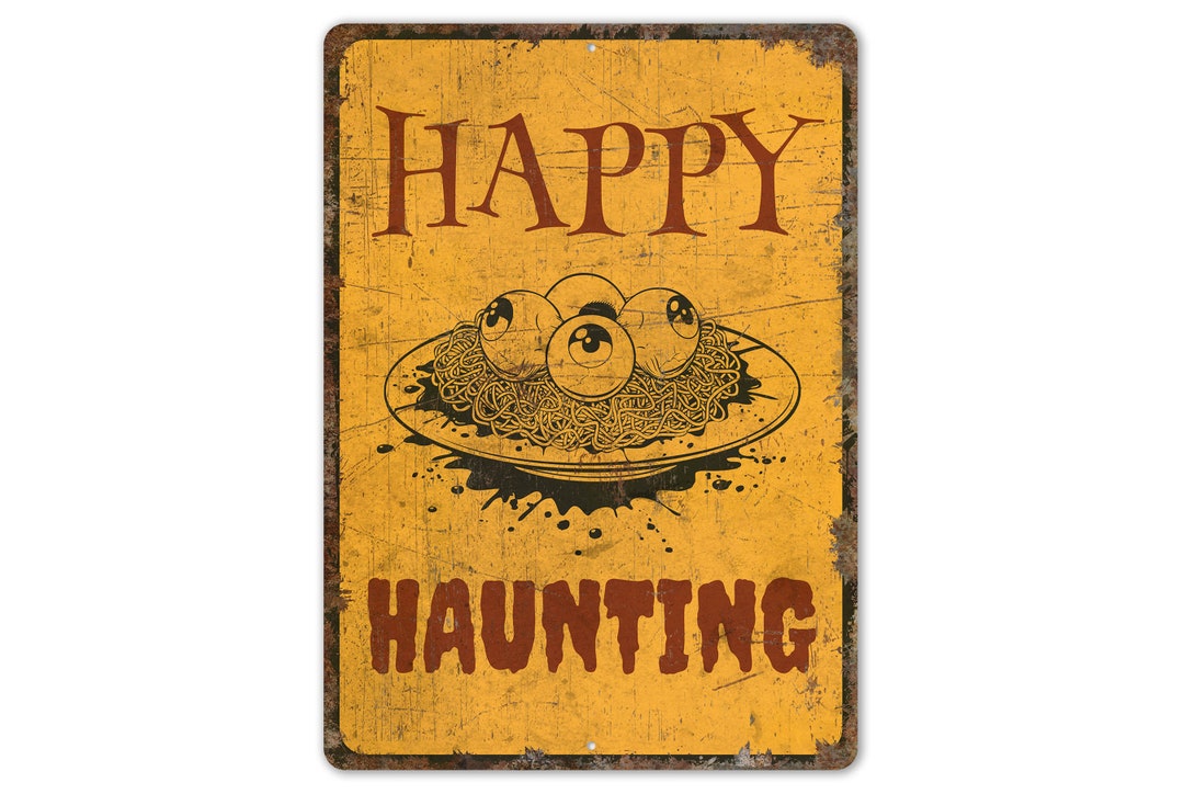 Happy Haunting Sign - Happy Halloween Sign - Halloween Decor ...