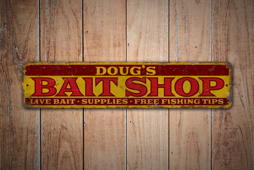 Bait Shop Sign - Customized Bait Shop Sign - Vintage Style Sign - Live ...