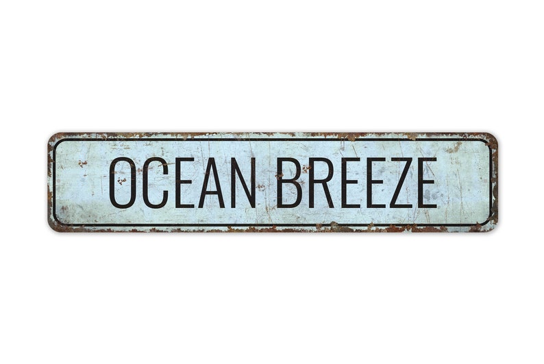 Ocean Breeze - Beach House Sign - Custom Beach Decor - Vintage Style ...