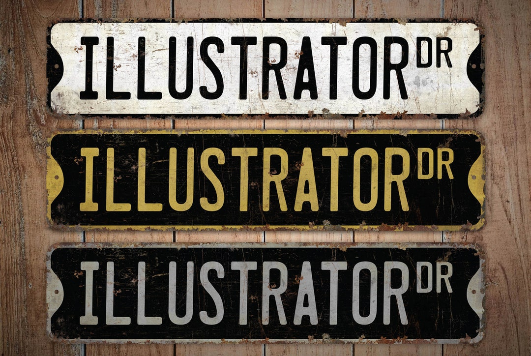 Illustrator Illustrator Sign Illustrator Decor Vintage Style Sign ...