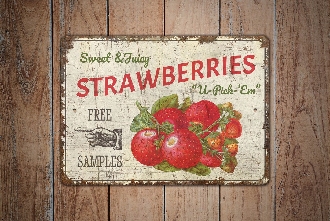 Juicy Strawberries - Sweet Strawberries Sign - Sweet Strawberries Decor ...