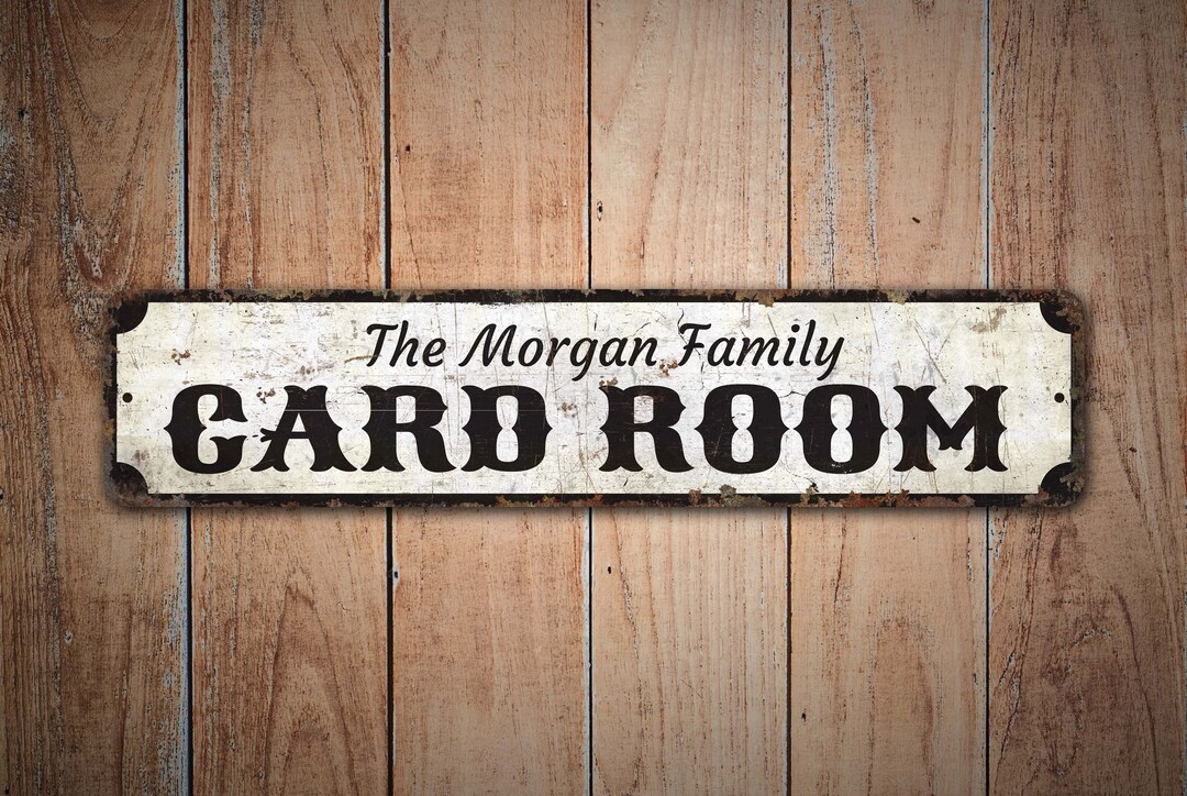 Card Room Sign - Card Room Decor - Vintage Style Sign - Card Game Room ...