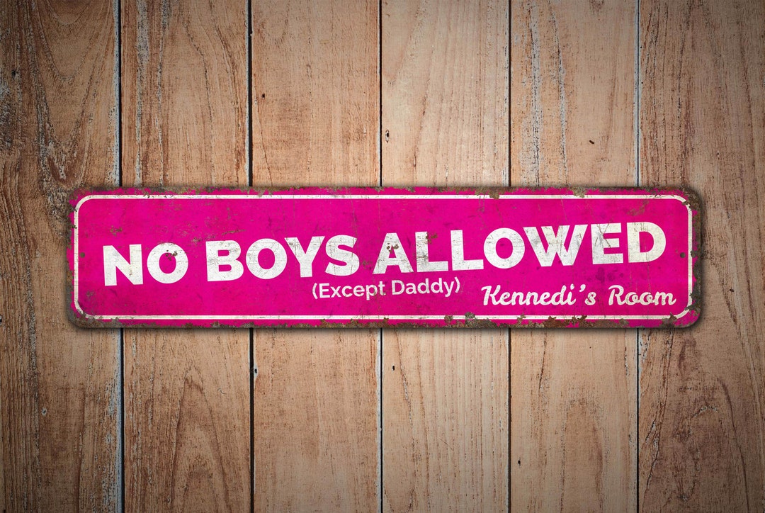 No Boys Allowed - Kids Room Sign - Kids Room Decor - Vintage Style Sign ...