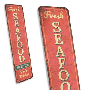 Fresh Seafood Sign - Seafood Restaurant - Fresh Seafood Decor - Vintage ...
