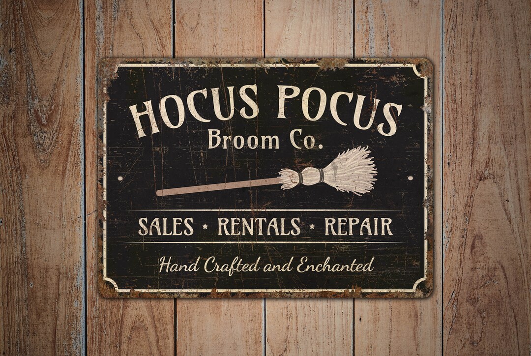 Hocus Pocus Hocus Pocus Sign Broom Co Sign Halloween Sign Halloween ...