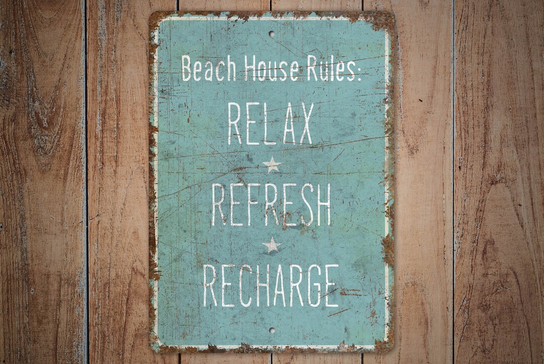 Beach House Rules - Beach Sign - Beach Decor - Beach House Sign - Beach ...