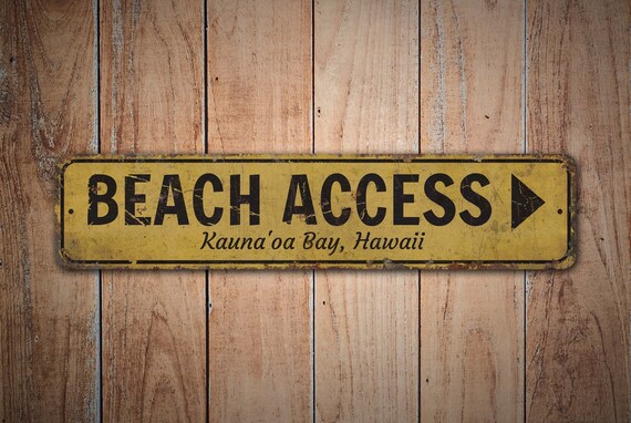 Beach Access Sign Beach Access Beach Access Decor Custom - Etsy