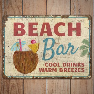 Beach Bar - Beach Bar Sign - Beach Bar Decor - Beer Bar Sign - Beer Bar ...