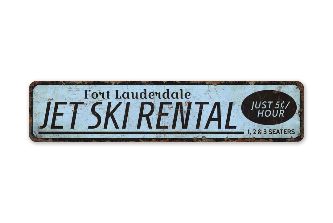 Jet Ski Rental Sign - Jet Ski Rental Decor - Jet Ski Sign - Vintage ...