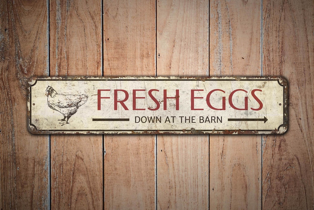 Fresh Eggs Sign - Egg Shop Sign - Barn Sign - Farm Fresh Eggs - Arrow ...