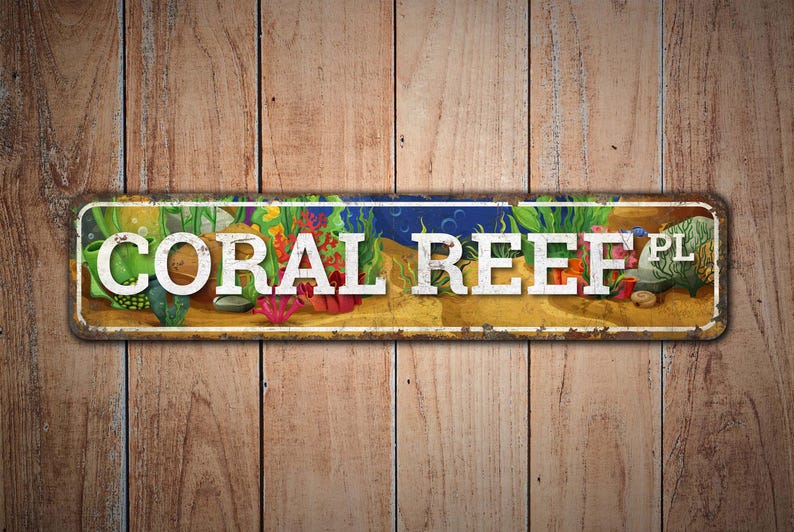 Coral Reef Place Sign - Custom Coral Reef - Coral Reef Street - Coral ...