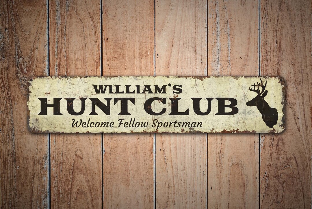 William_s Hunt Club - Hunt Club Sign - Hunt Club Decor - Vintage Style ...