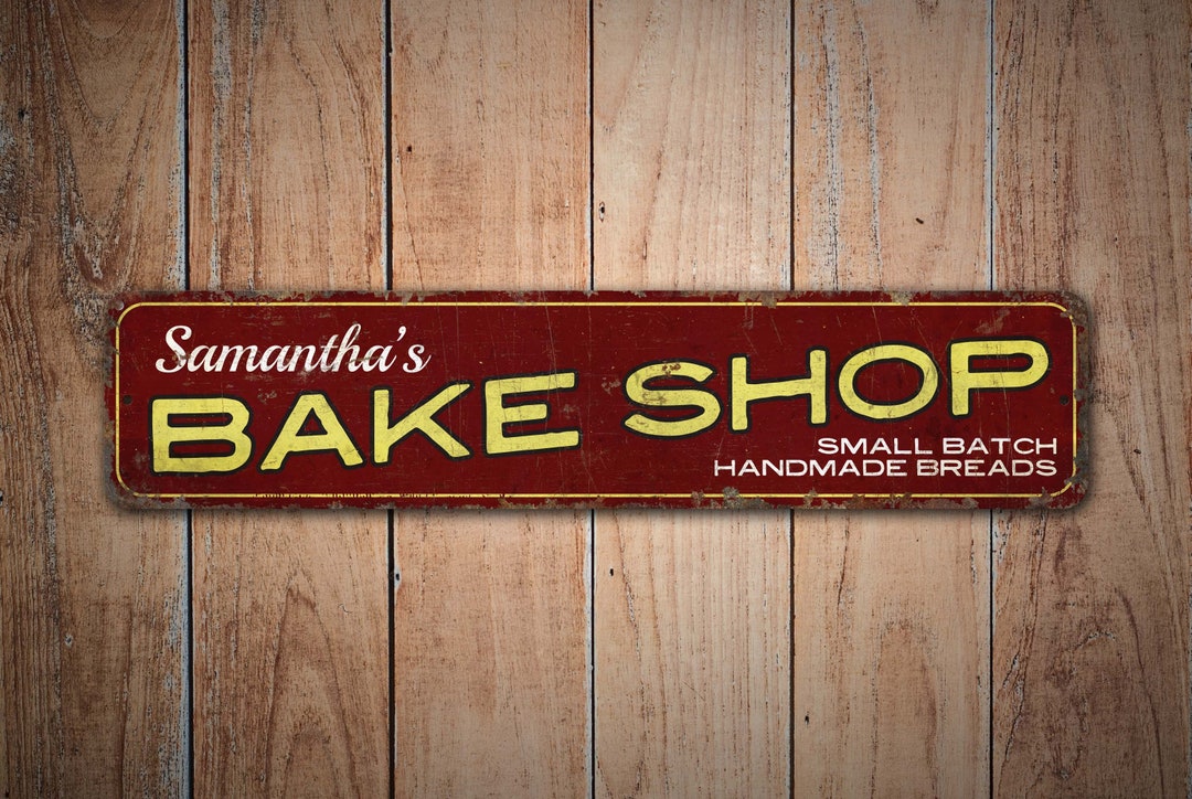 Bake Shop Sign - Bake Shop Decor - Vintage Style Sign - Small Batch ...