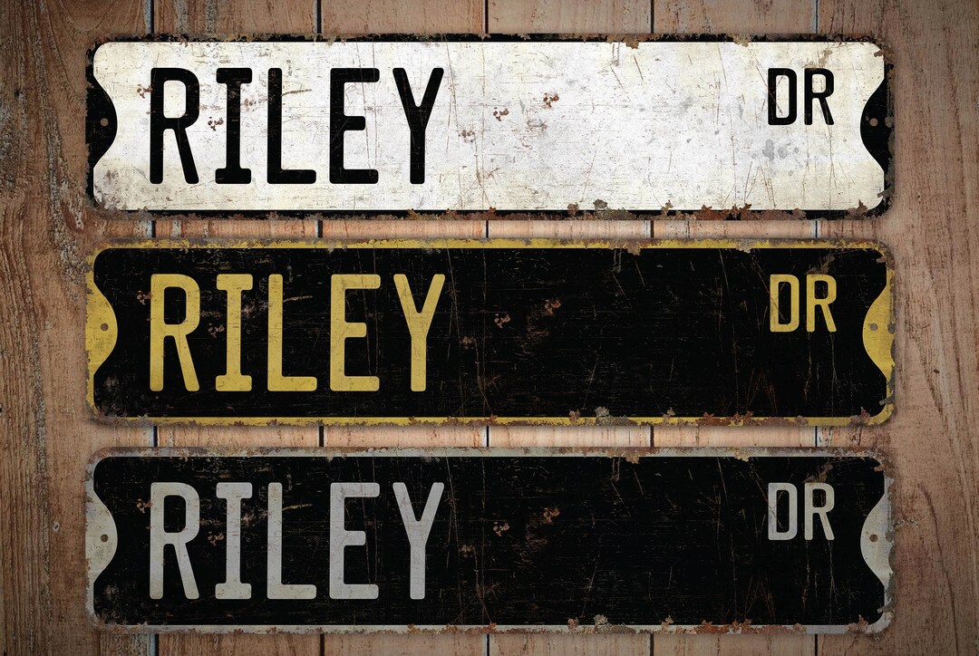 Riley Name Sign Kids Room Door Sign Family Name Sign Home Decor Vintage ...